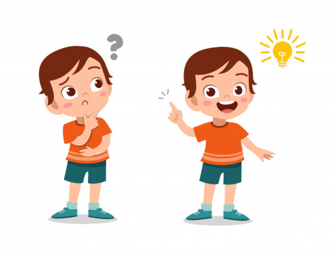 Cartoon Little Boy Thinking